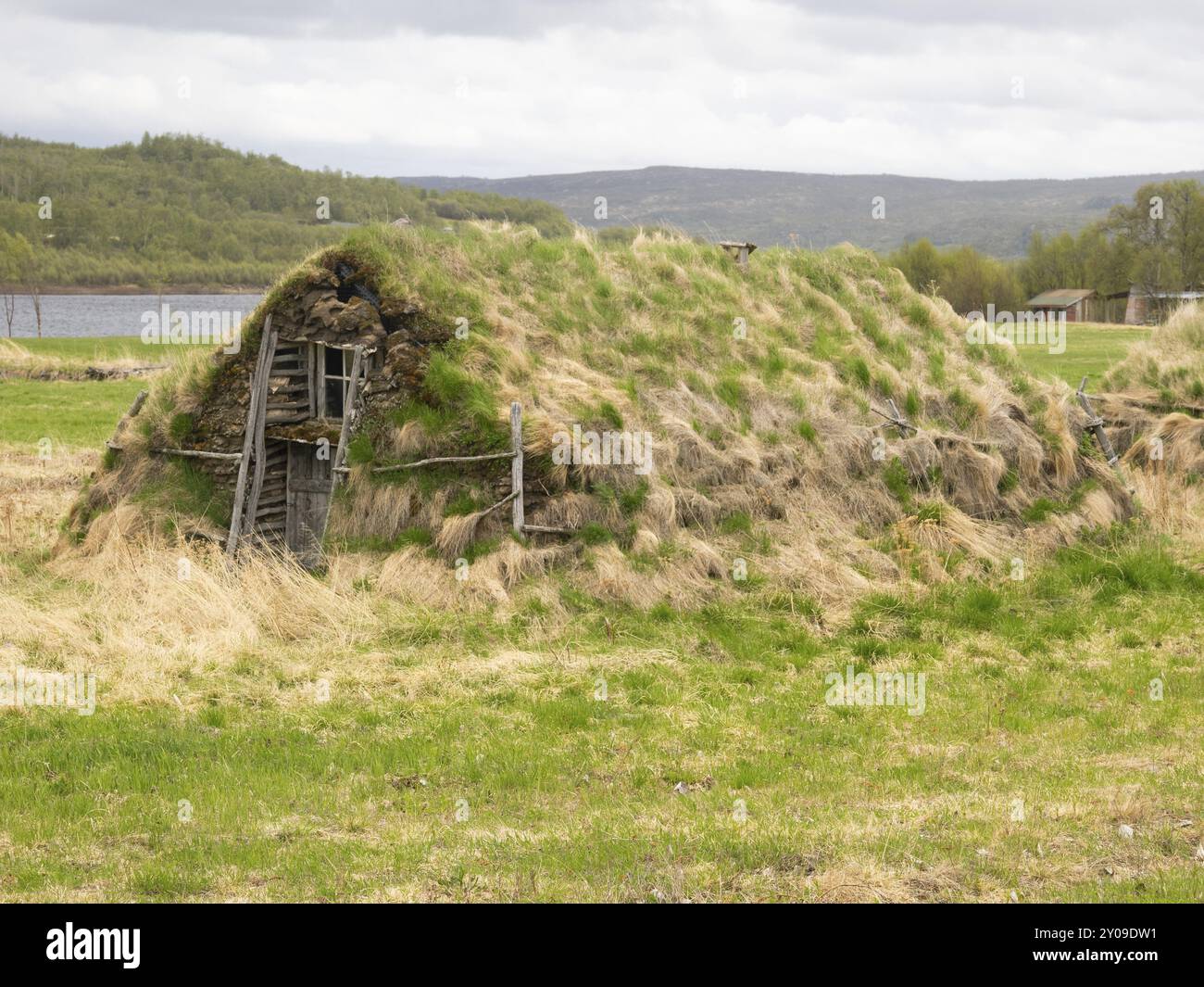 Sami indigenous people's traditional dwellings in open, air museum, May ...