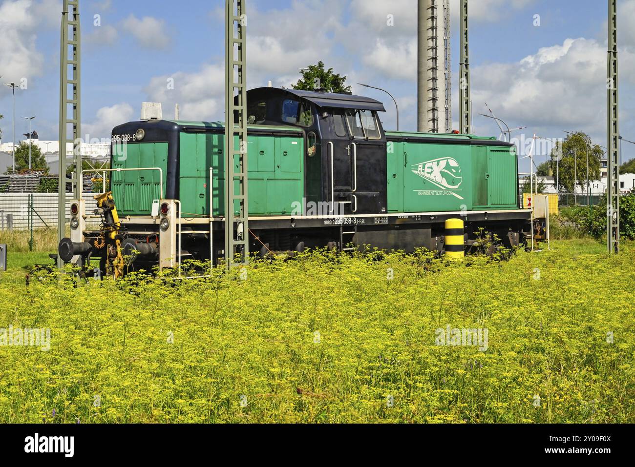 Diesel locomotive of FLEX railway services on the siding, Bremerhaven ...