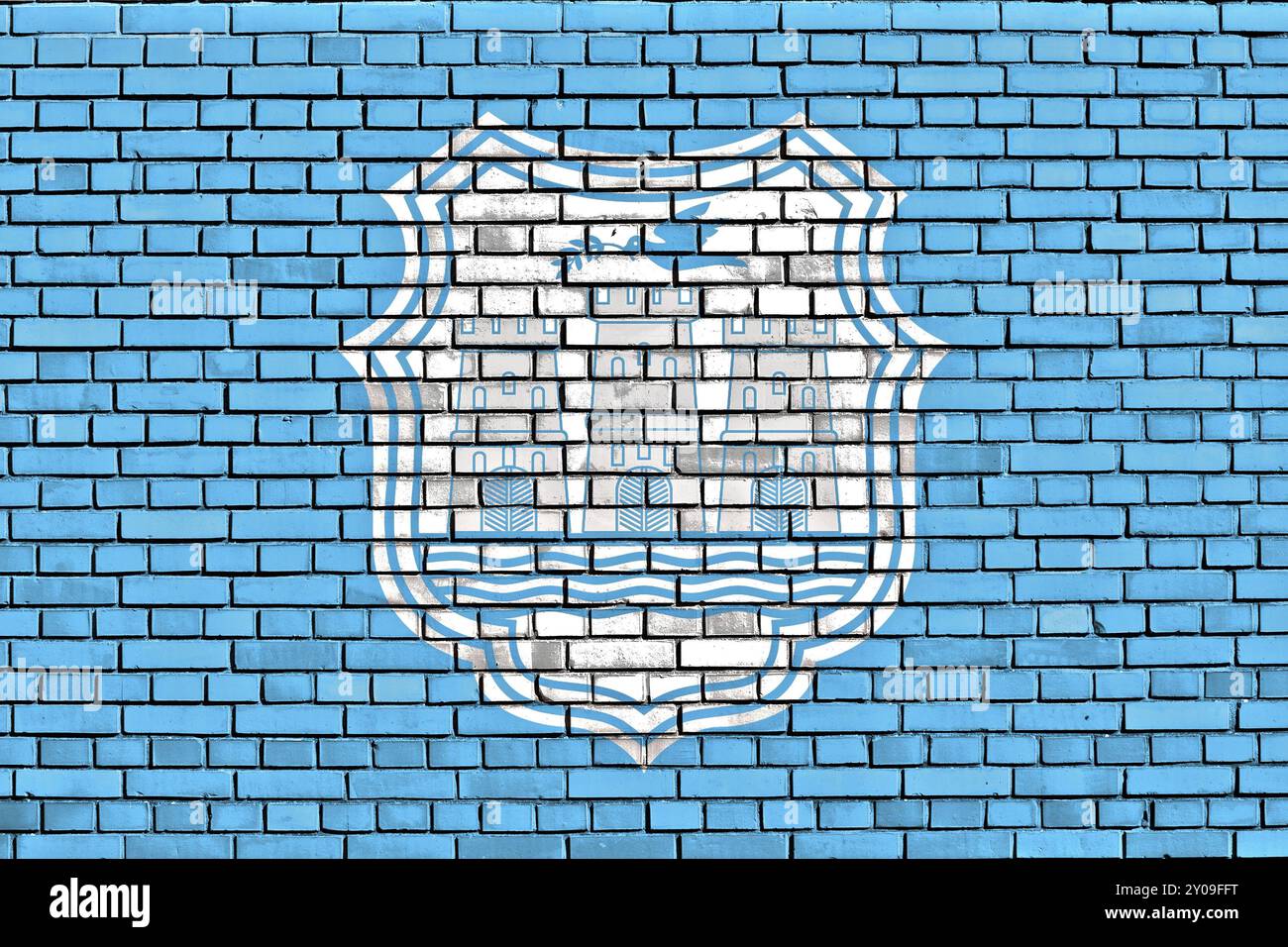 Flag of Novi Sad painted on brick wall Stock Photo - Alamy