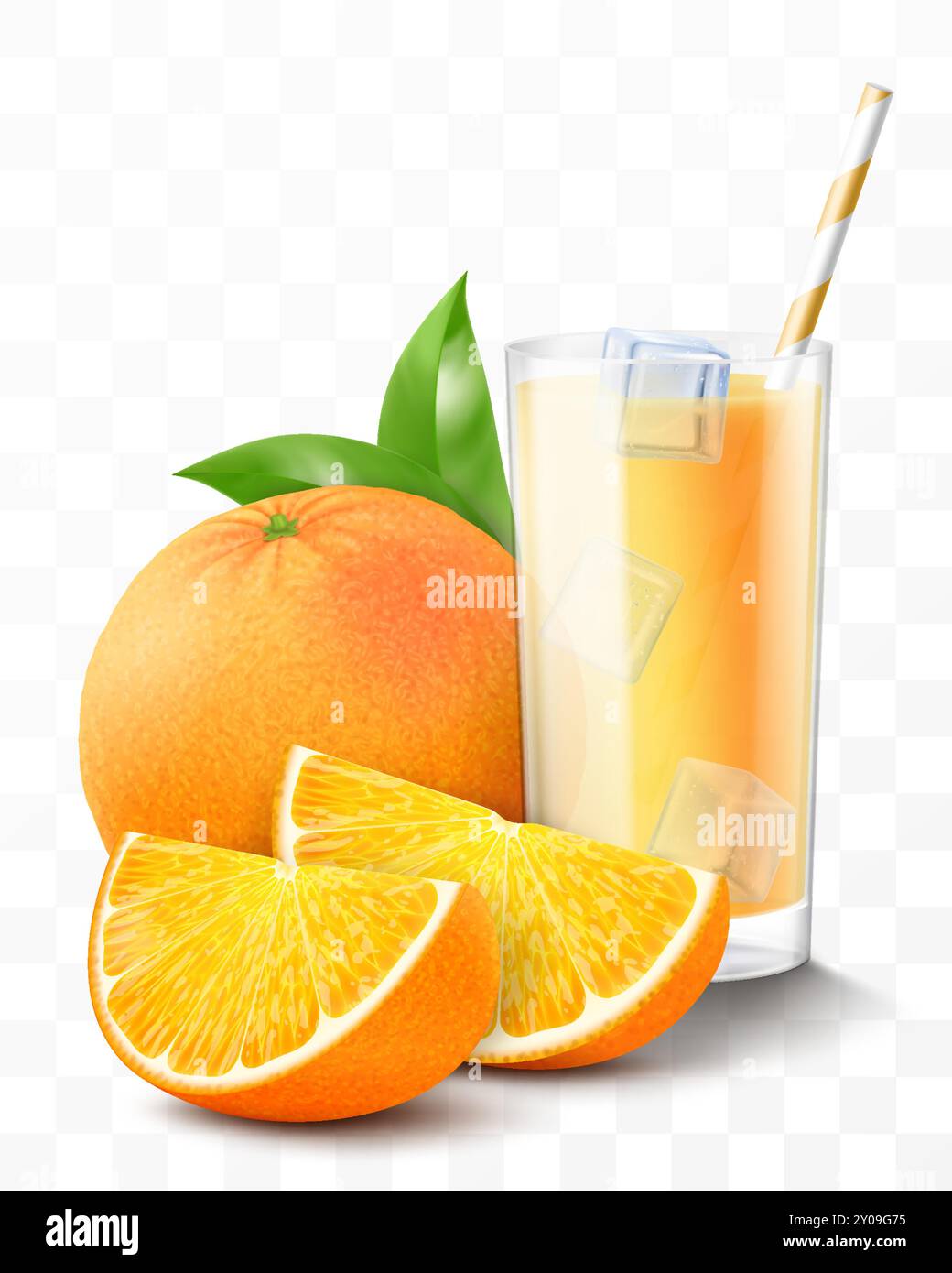 Orange cocktail fruits ice Stock Vector Images - Alamy