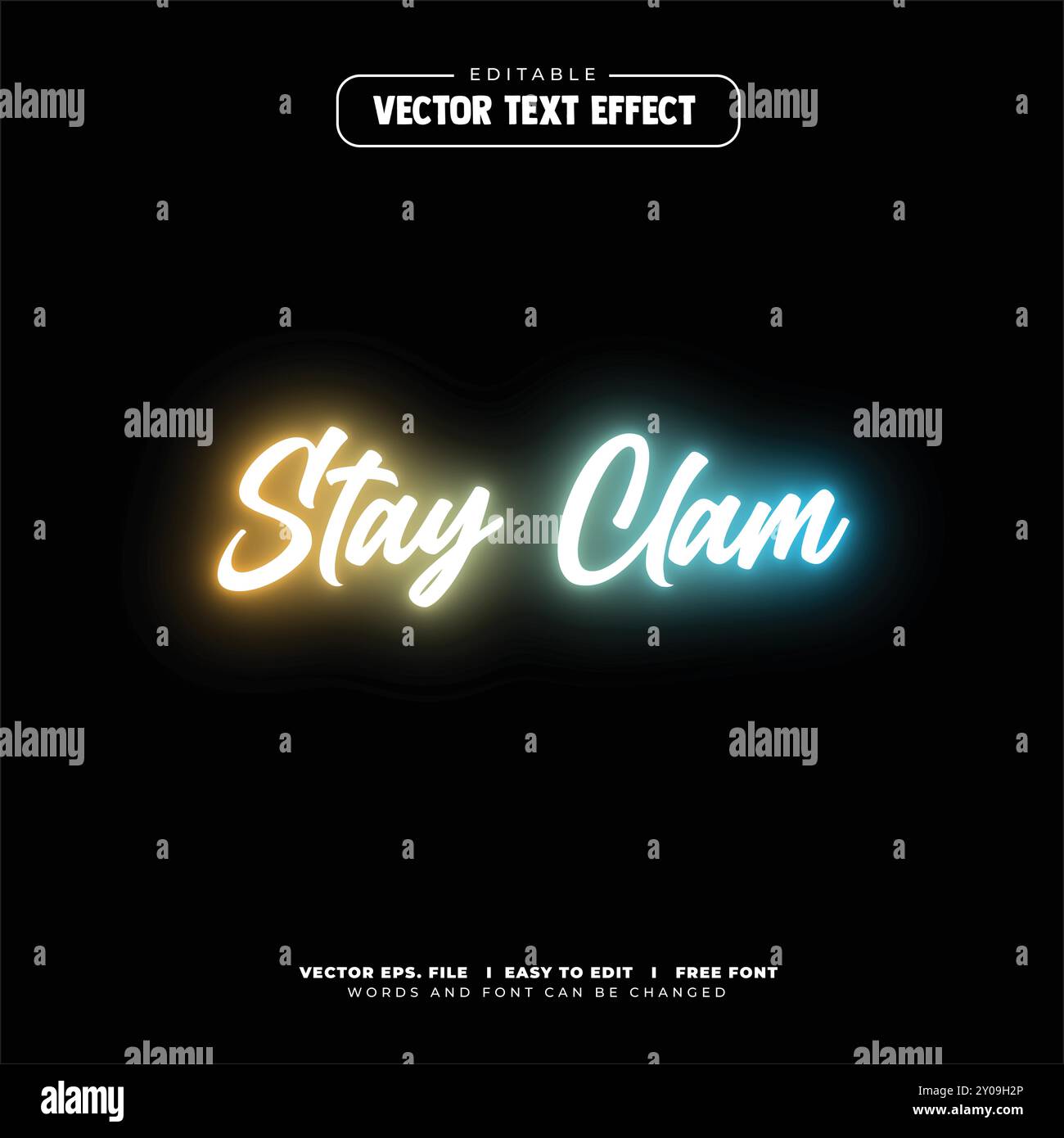Neon Effect Editable Text Effect Stock Vector Image & Art - Alamy