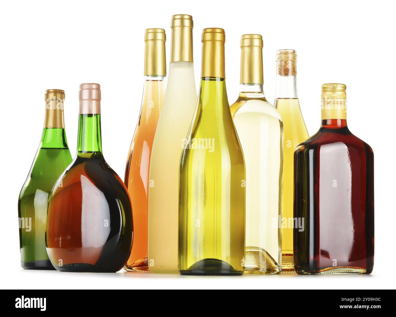 Bottles different alcoholic drinks Cut Out Stock Images & Pictures - Alamy