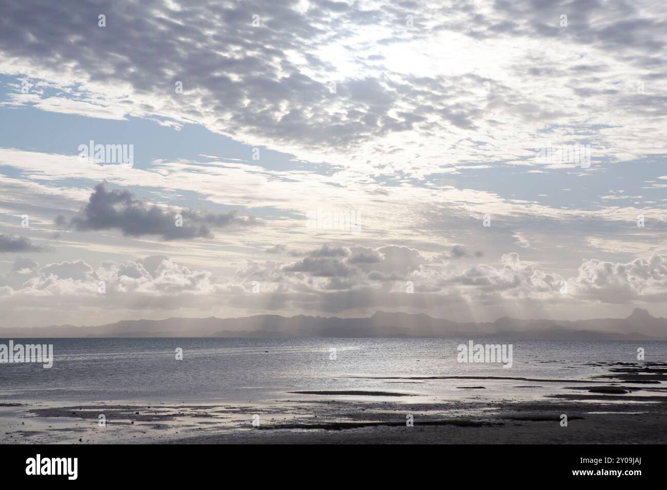 Beautiful tropical island lagoon lam tree landscape, Fiji Stock Photo ...