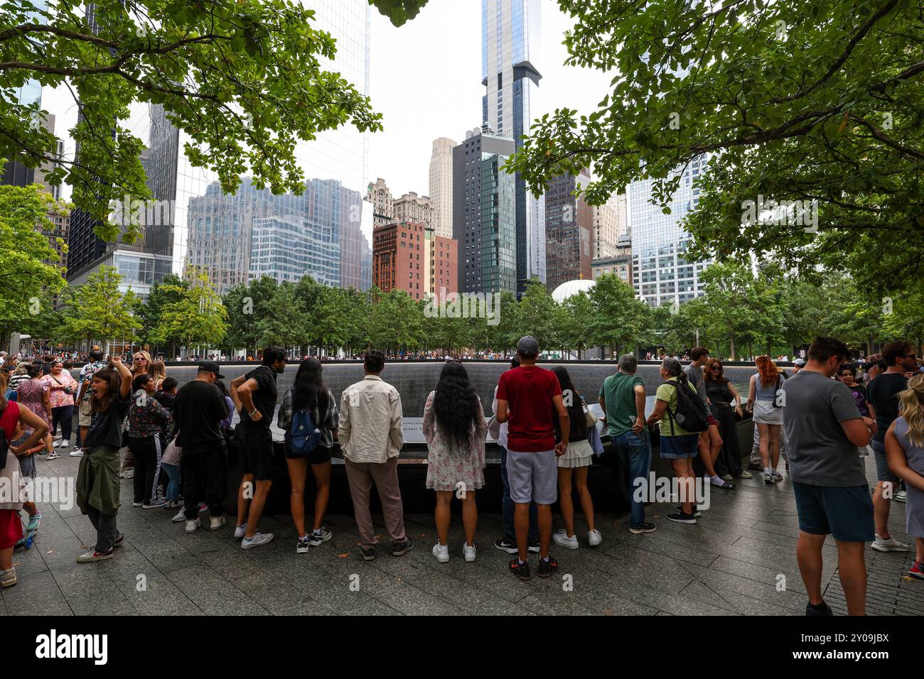 Tourists visit one of the two reflecting pools at the National ...