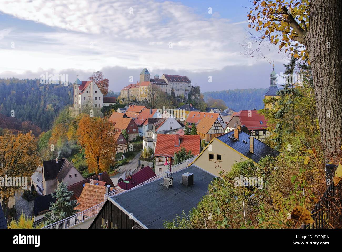 Hohnstein castle in Saxon Switzerland in autumn, Hohnstein castle in ...