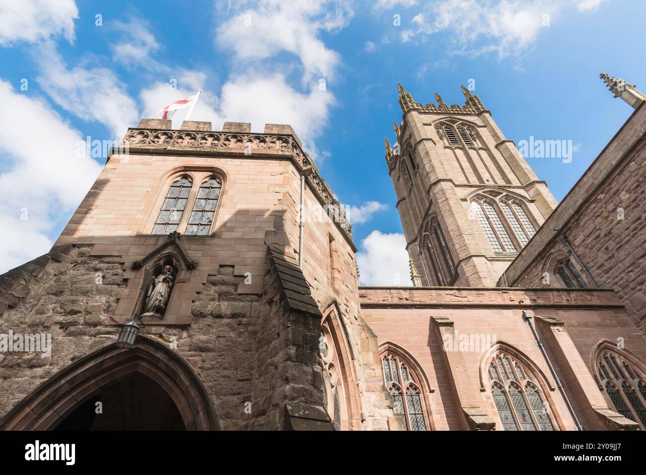 The listed St Laurence's Church in Ludlow, Shropshire, England, UK ...