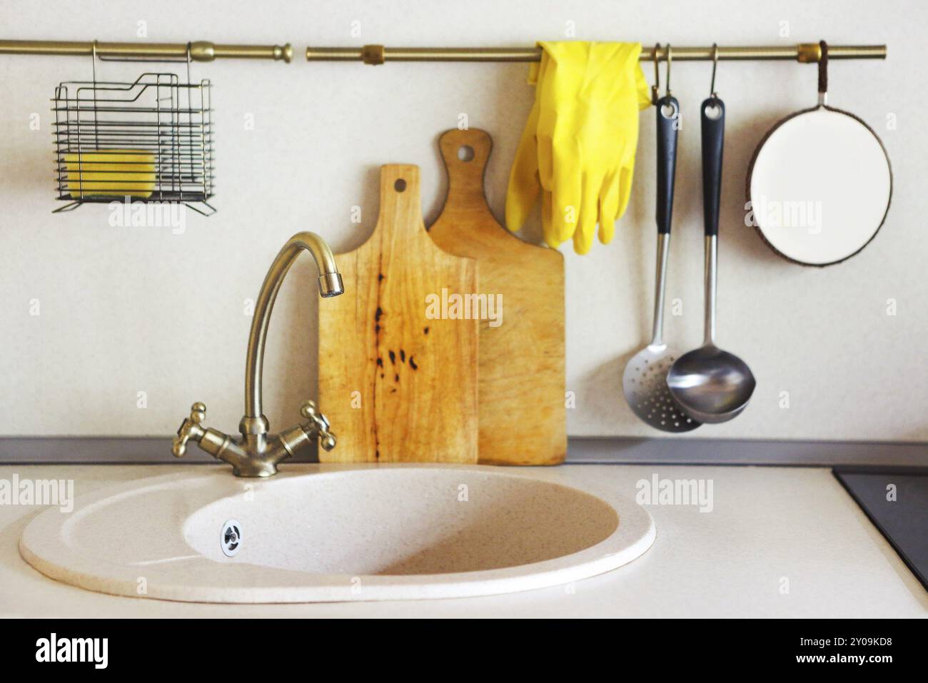 Kitchen utensils on white tile hi-res stock photography and images - Alamy