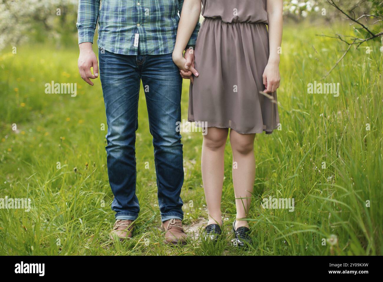 Lovely couple outdoor has romantic photo session Stock Photo - Alamy