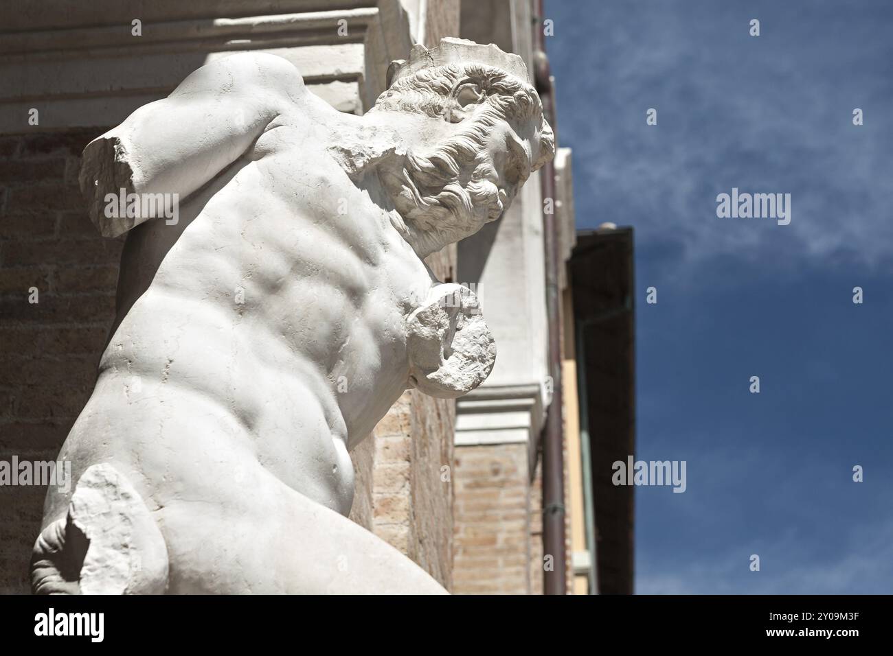 The Neptune statue seen from below Stock Photo - Alamy