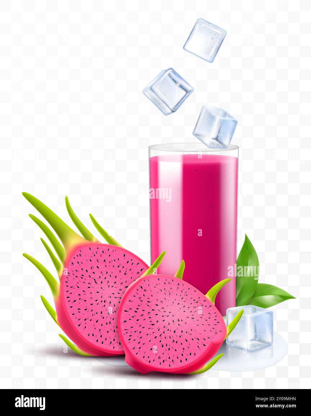 Ice cube falling glass fruit Stock Vector Images - Alamy