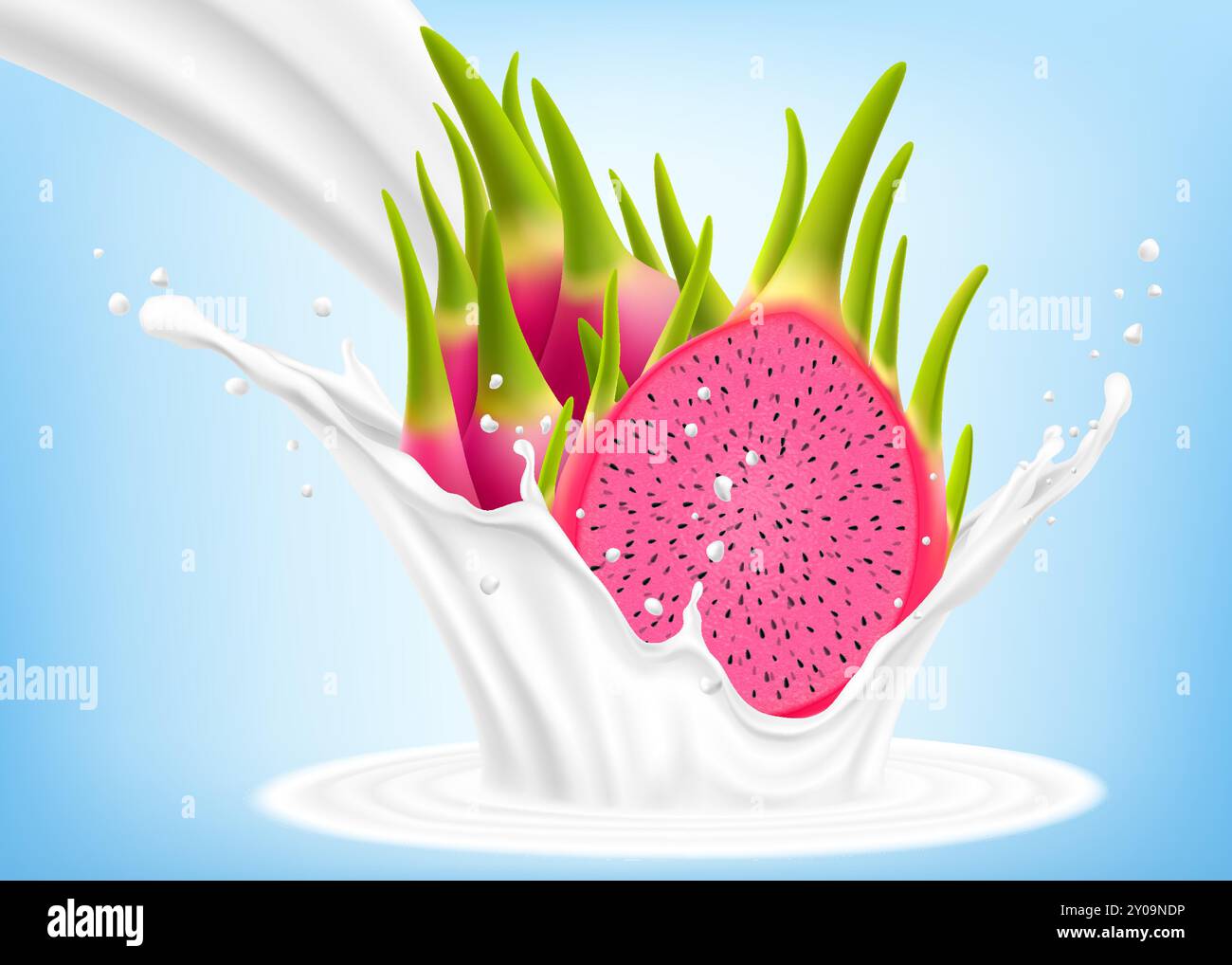 Yogurt dragon fruit Stock Vector Images - Alamy