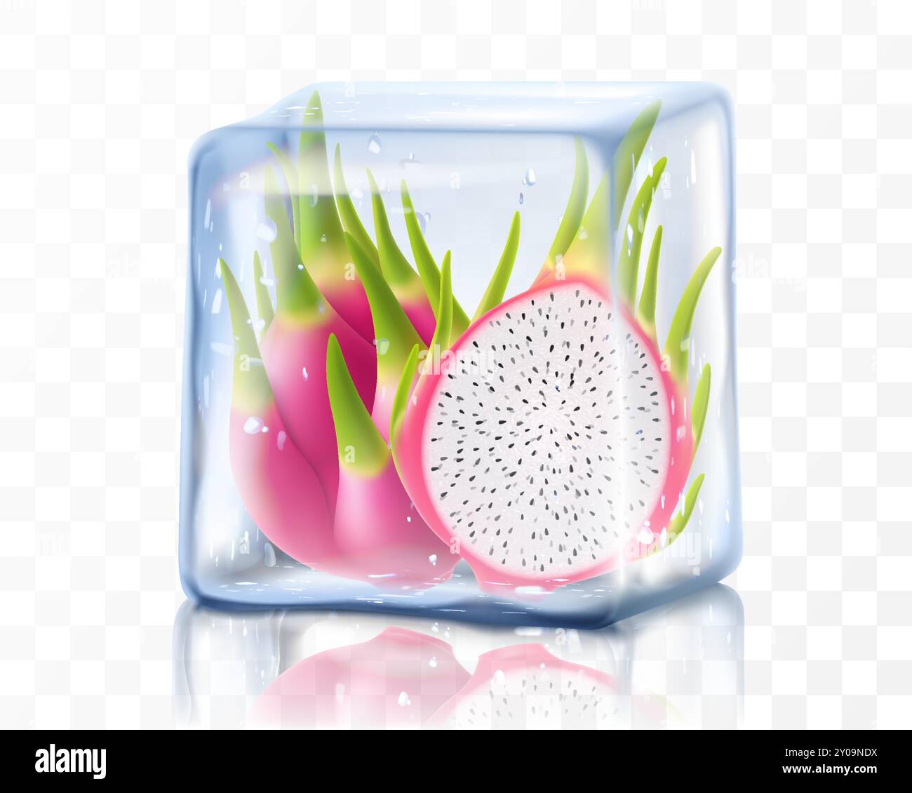 Dragon fruit frozen in Stock Vector Images - Alamy