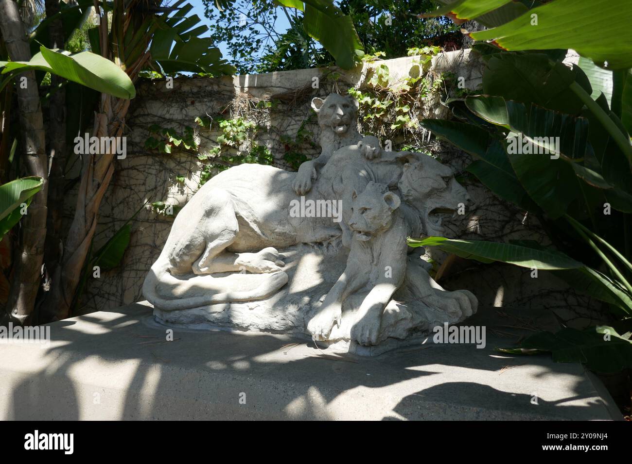 Los Angeles, California, USA 26th August 2024 Lions Statue at LA Zoo on ...
