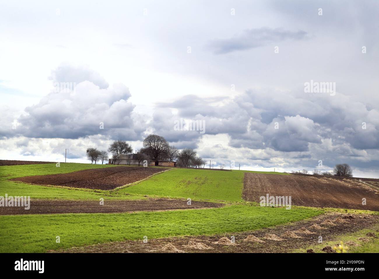Village among fields pastures hi-res stock photography and images - Alamy