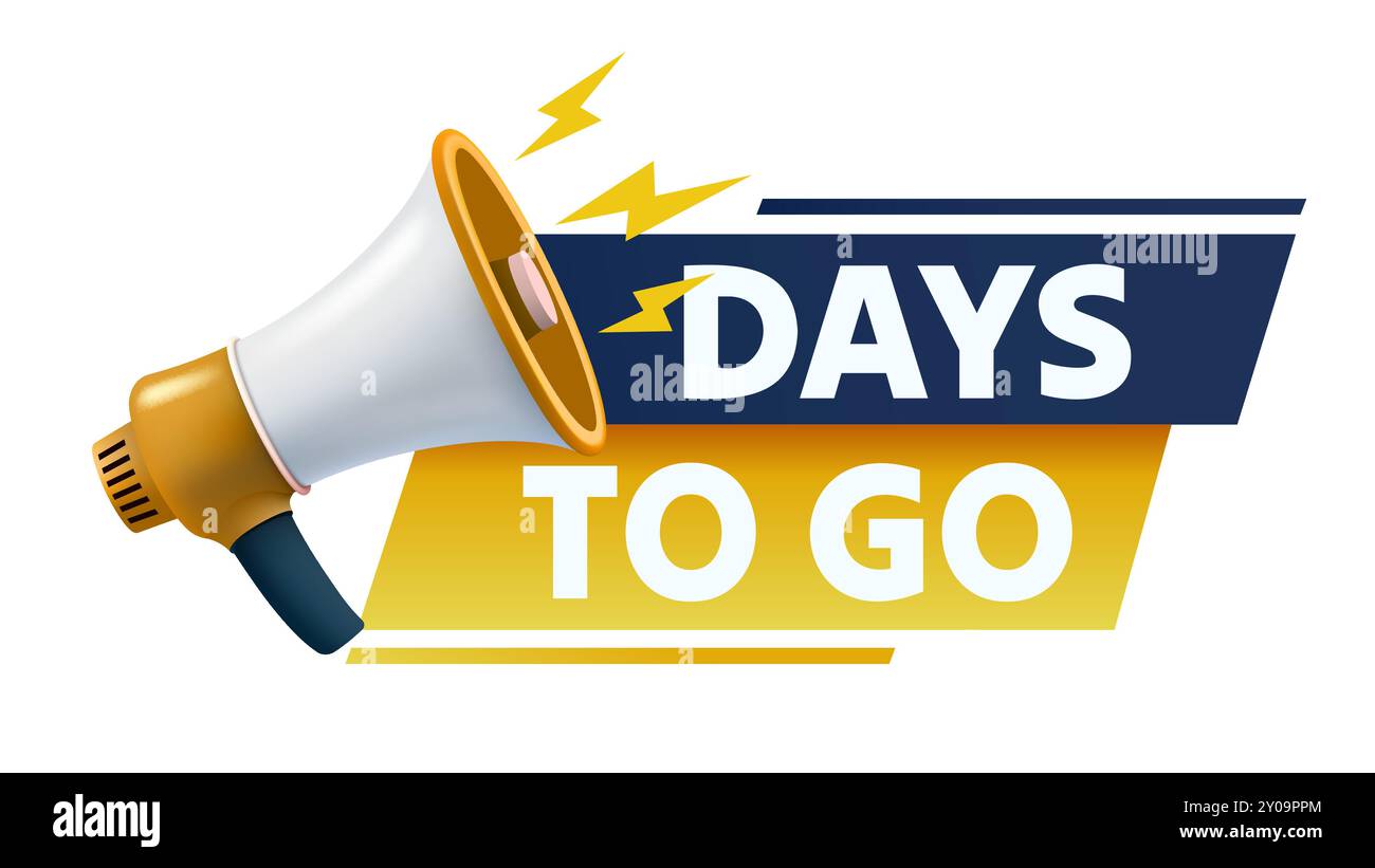 Days to go megaphone message, sale time. Vector Stock Vector Image ...