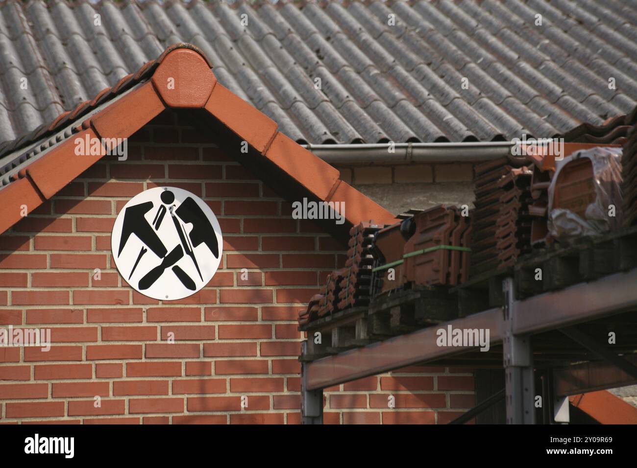 Craft business with guild sign Stock Photo - Alamy