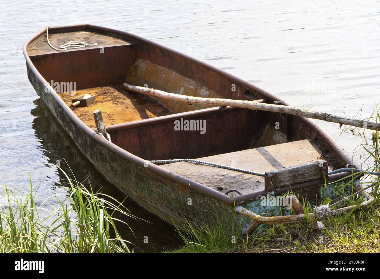 Old rowing boat, Uckermark lake district, East Germany Stock Photo - Alamy