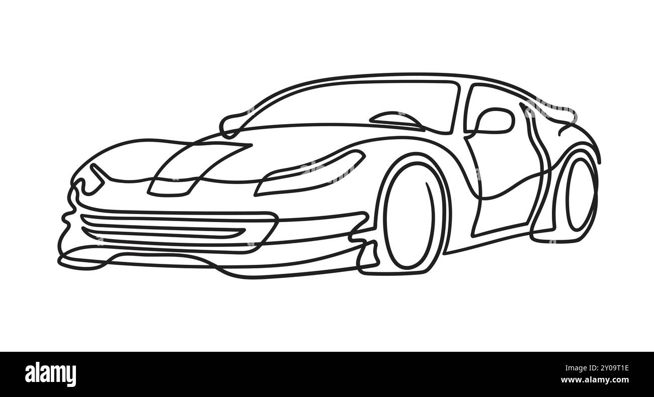 Car line drawing hi-res stock photography and images - Alamy