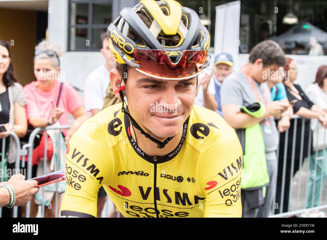 Infiesto, Spain. 1st September 2024 - Cyclist Sepp Kuss from team Visma ...