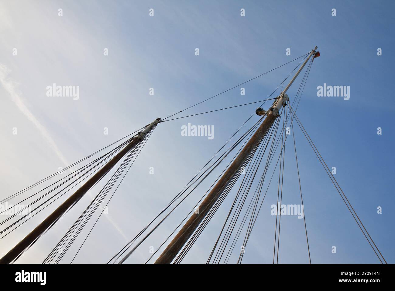 Masts of a sailing ship Stock Photo - Alamy