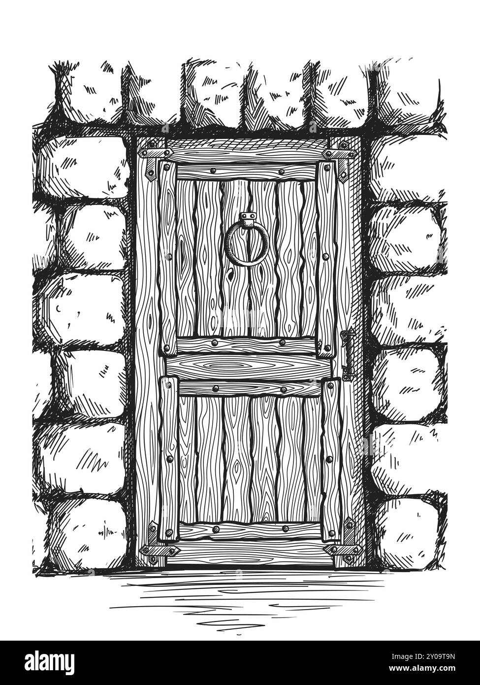 Old stone wall closed Stock Vector Images - Alamy