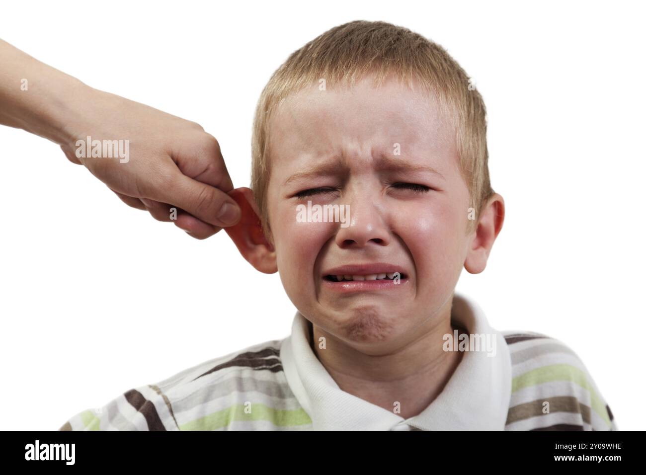 Violence and abuse, cry child pull ear punishment Stock Photo - Alamy