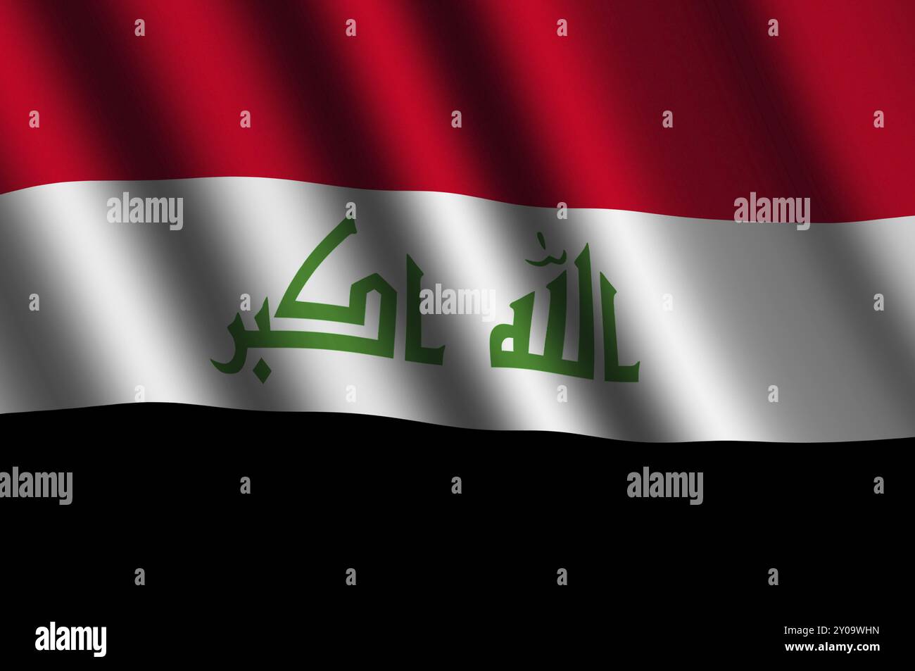 The Iraqi flag flying in the wind Stock Photo - Alamy