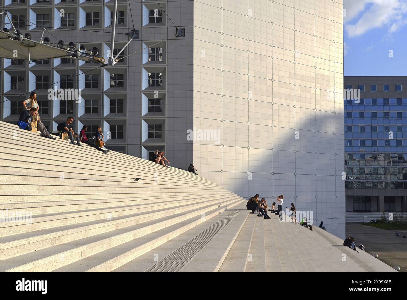 La Grande Arche, Fragment, People on the Stairs Stock Photo - Alamy