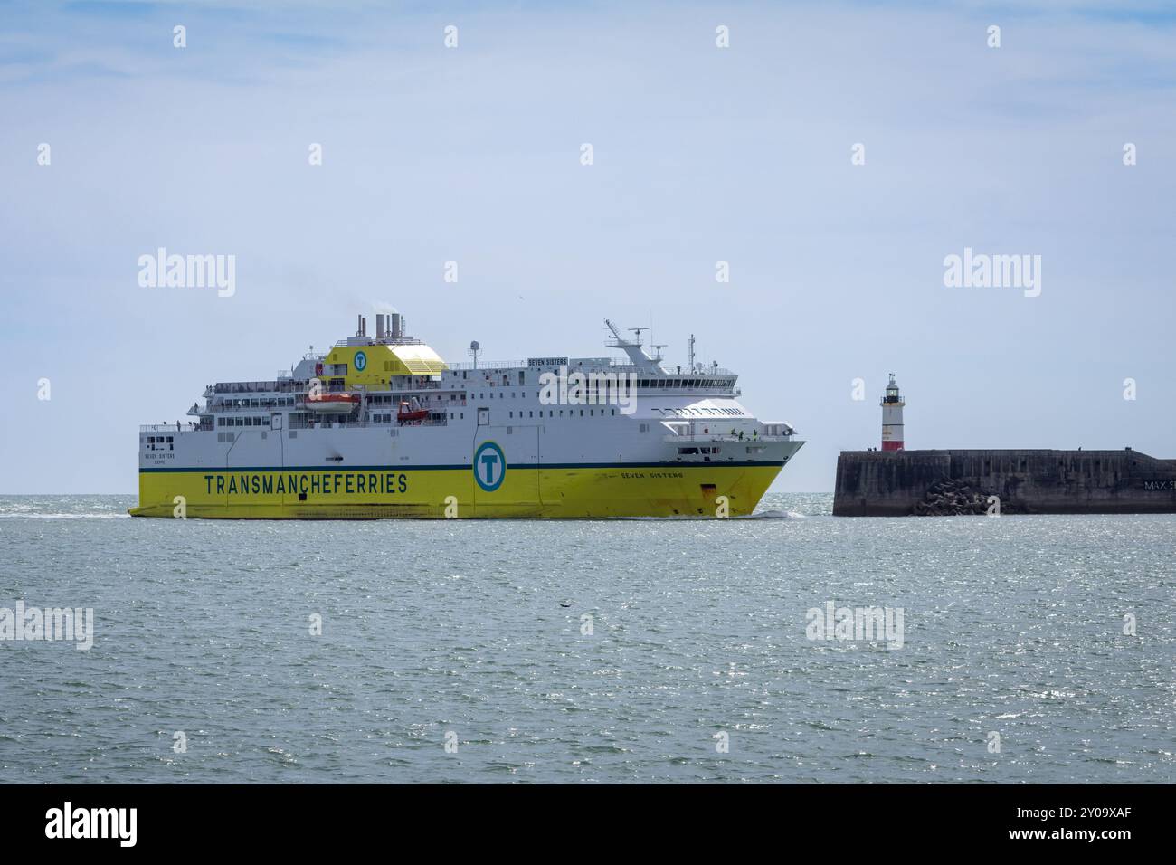 Transmanche Ferry arriving at Port of Newhaven Stock Photo - Alamy