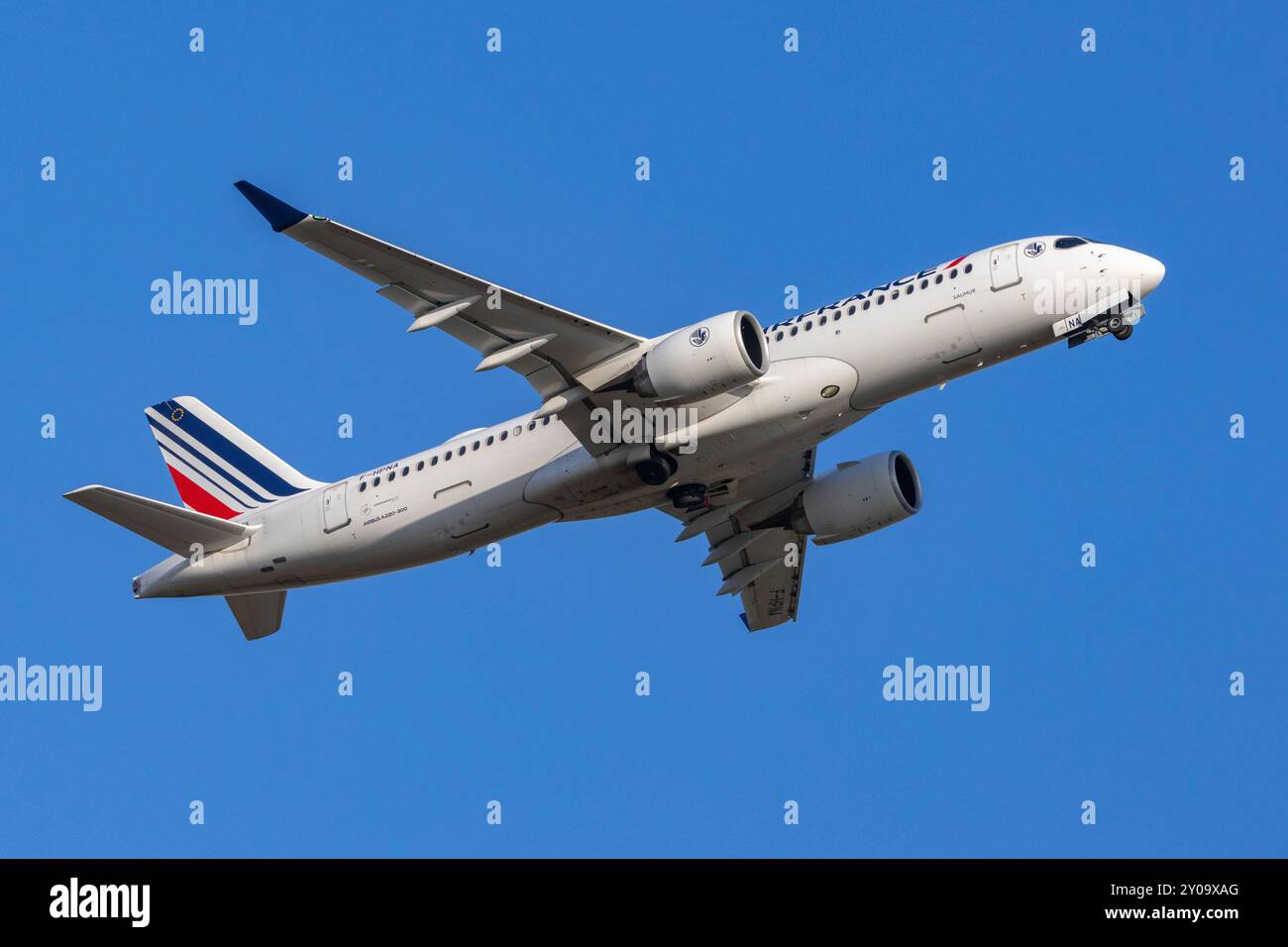Air France's Airbus a220 taking off from Helsinki airport Stock Photo ...