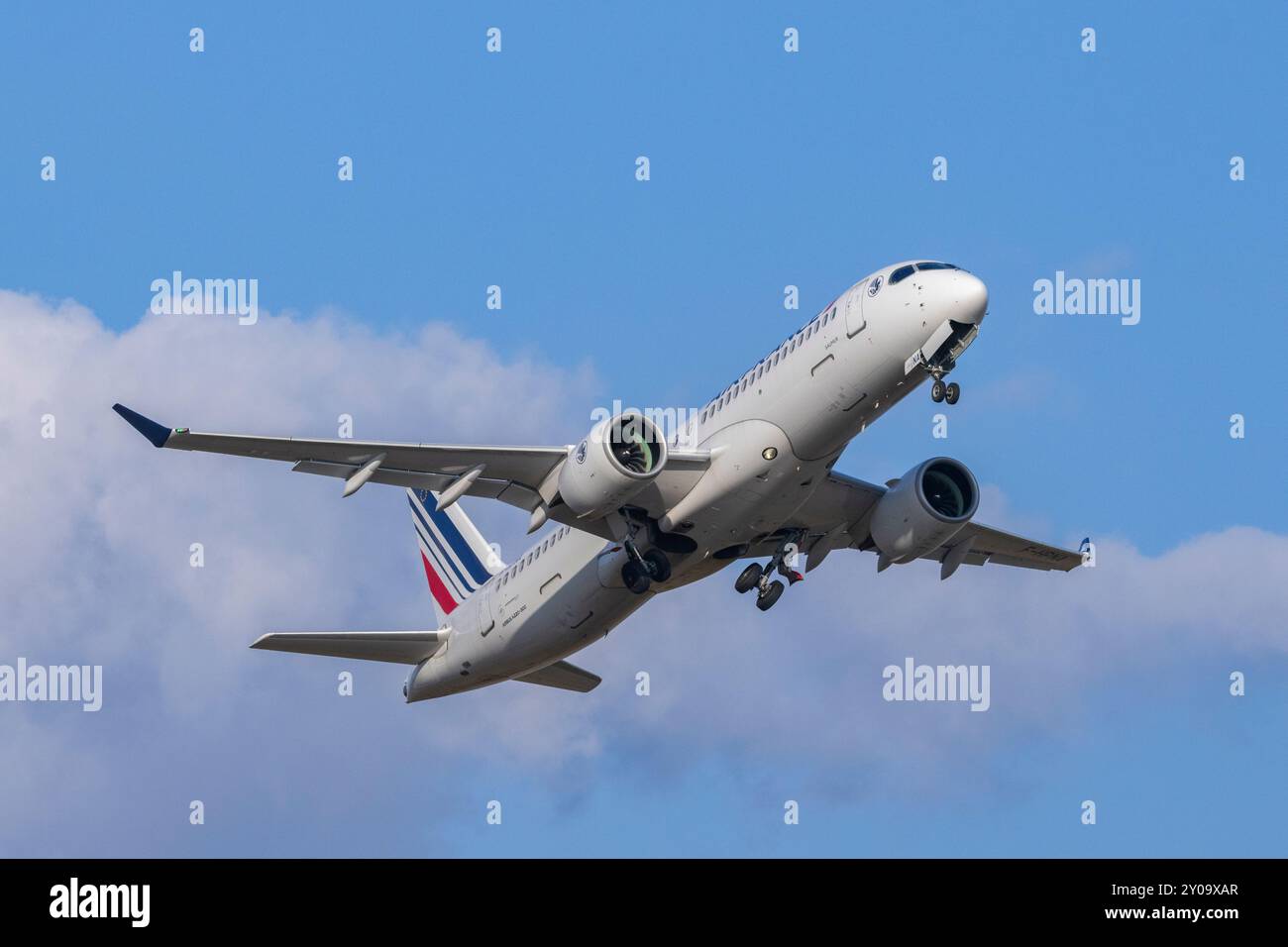 Air France's Airbus a220 taking off from Helsinki airport Stock Photo ...