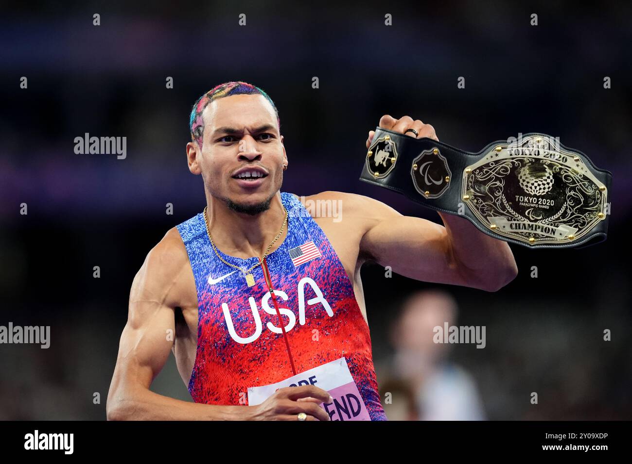 USA's Roderick Townsend celebrates winning gold in the Men's High Jump ...