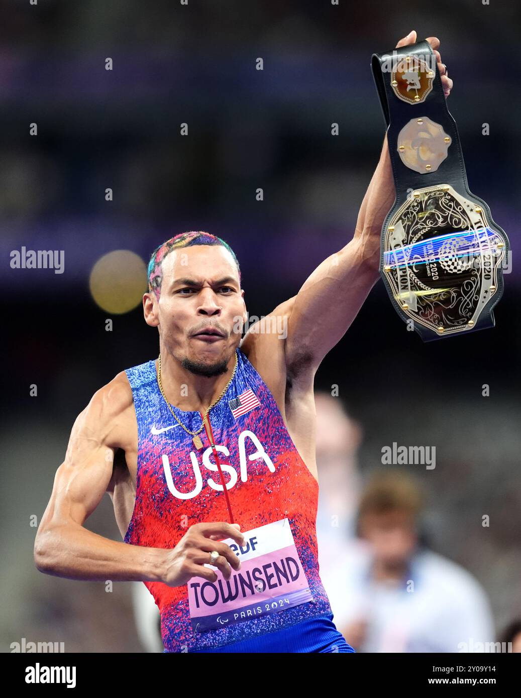 USA's Roderick Townsend celebrates winning gold in the Men's High Jump ...