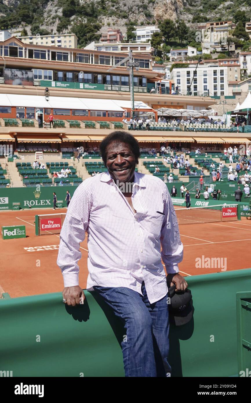 Portrait of German pop singer Roberto Blanco on Court Rainier III in ...