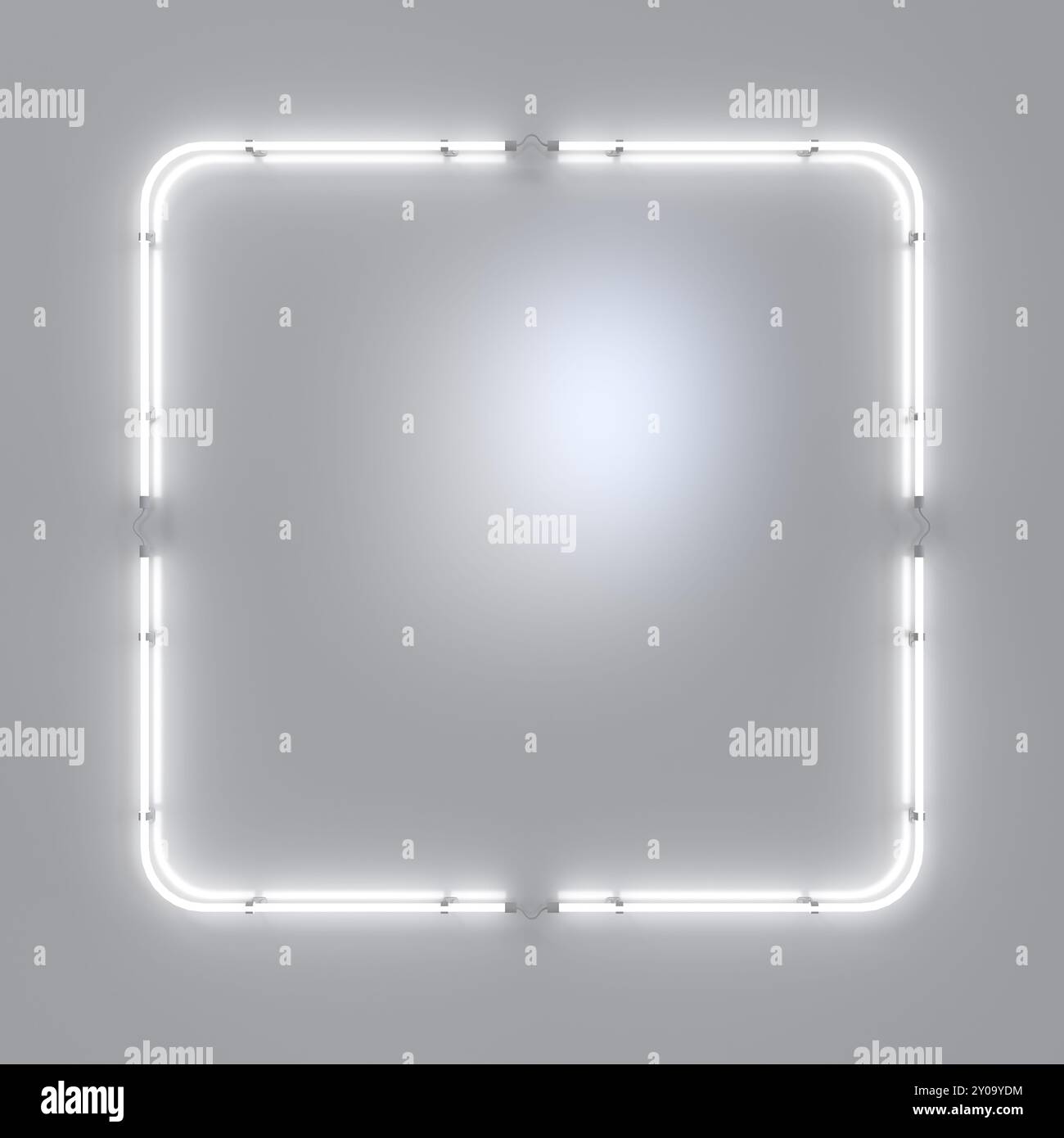 Neon sign. Square glowing light banner with blank space. Electric ...