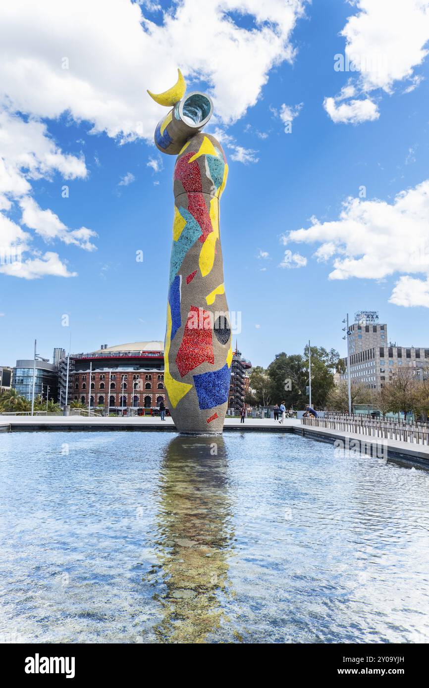 Woman and bird, Dona i Ocell, sculpture by Joan Miro at Park Miro in ...