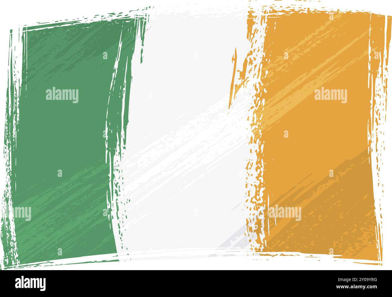 Ireland national flag created in grunge style Stock Photo - Alamy