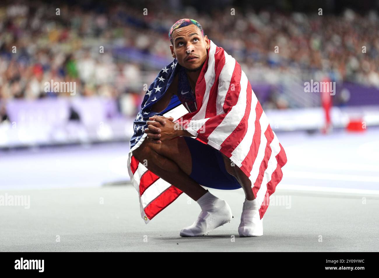 USA's Roderick Townsend celebrates winning gold in the Men's High Jump ...