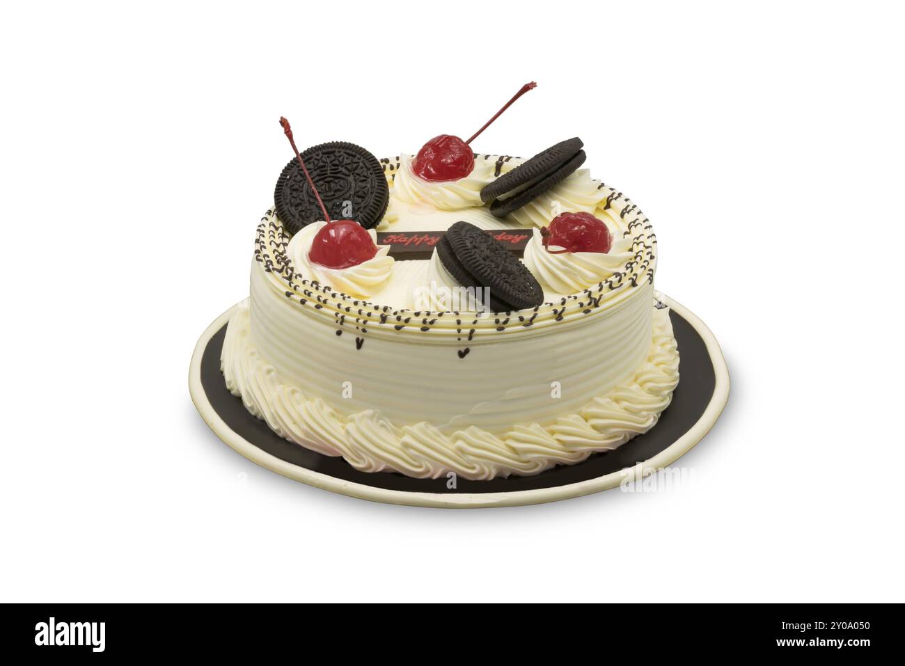 Birthday cake on colored Cut Out Stock Images & Pictures - Alamy