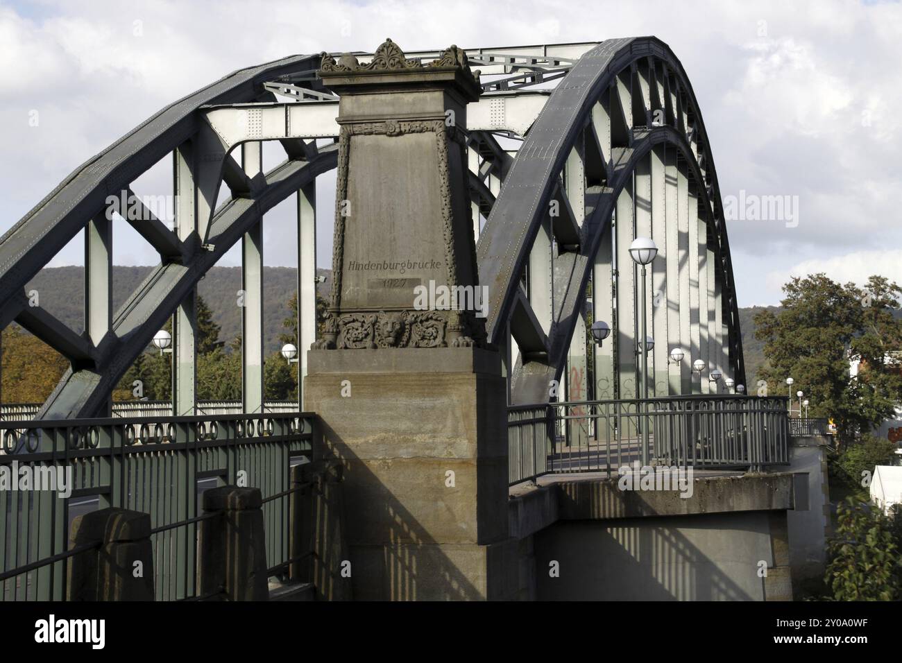 Hindenburg Bridge (Weser Bridge) in Rinteln Stock Photo - Alamy