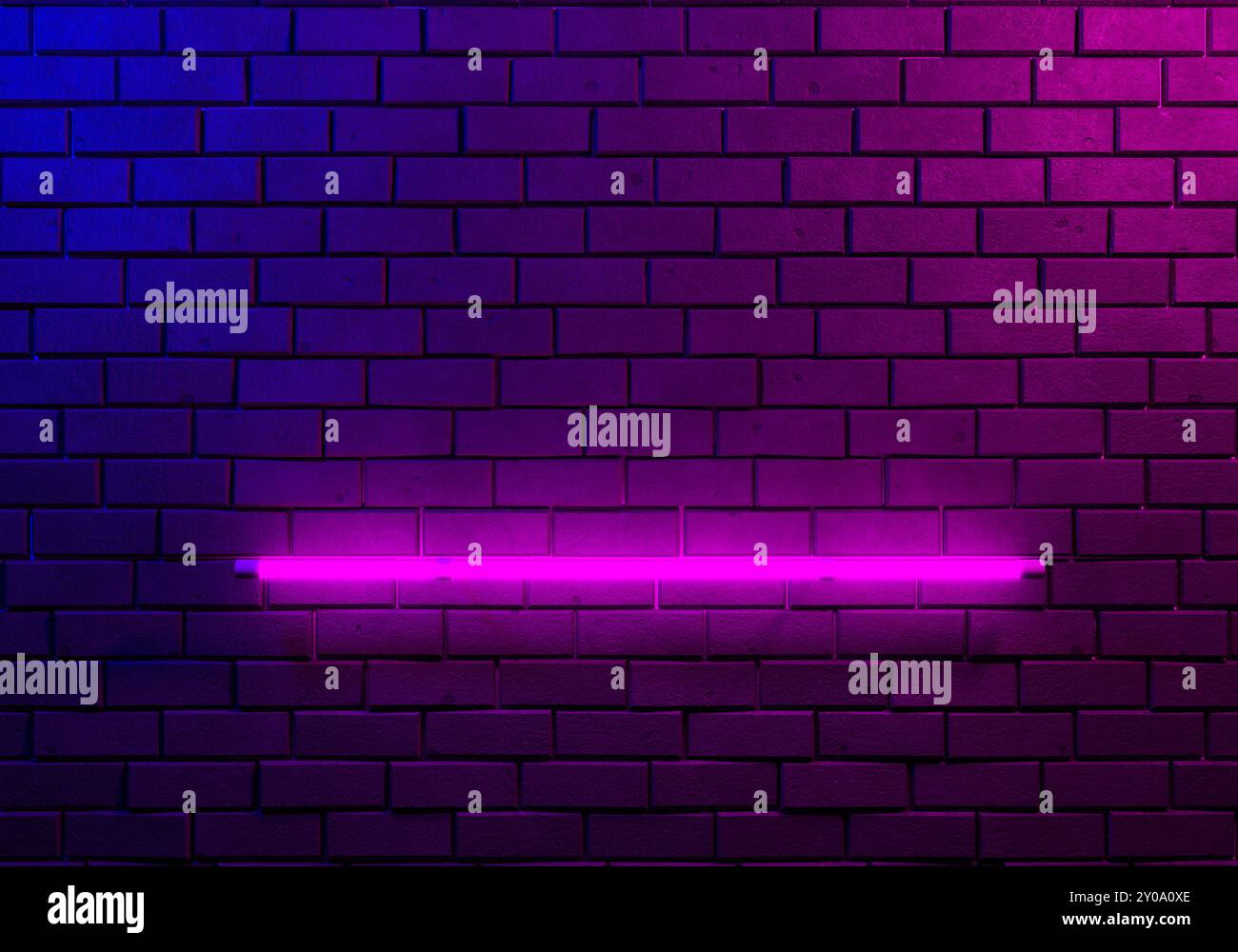 Neon Sign on Brick Wall Background, 3d illustration Stock Photo - Alamy