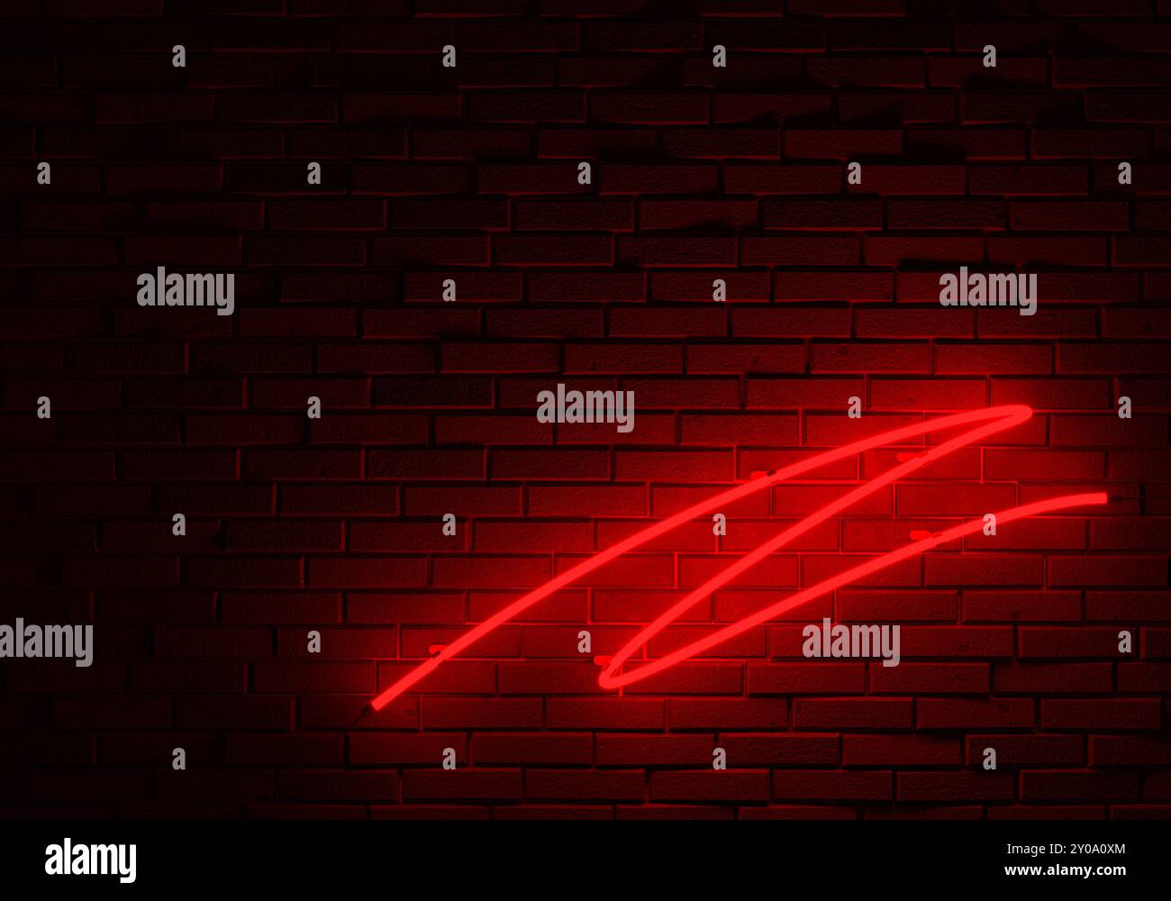 Neon Sign on Brick Wall Background, 3d illustration Stock Photo - Alamy