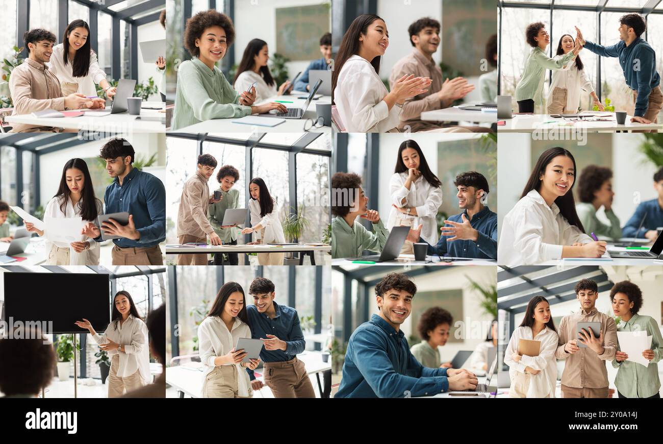 Team Collaboration in Modern Office Space During Productive Business ...