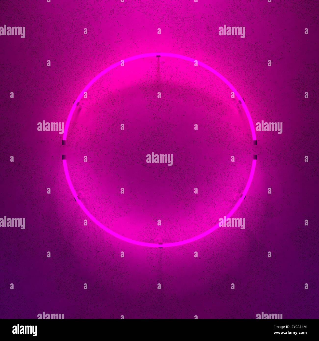 Colorful bright circle geometric shape, frame with neon glow effect on ...