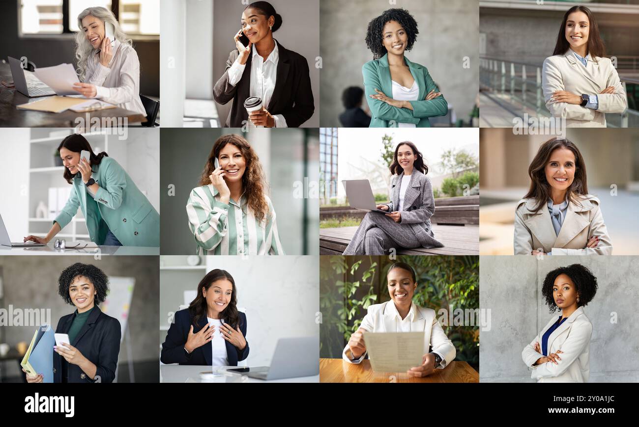 Group of Professional Women Engaged in Various Work Activities Stock ...