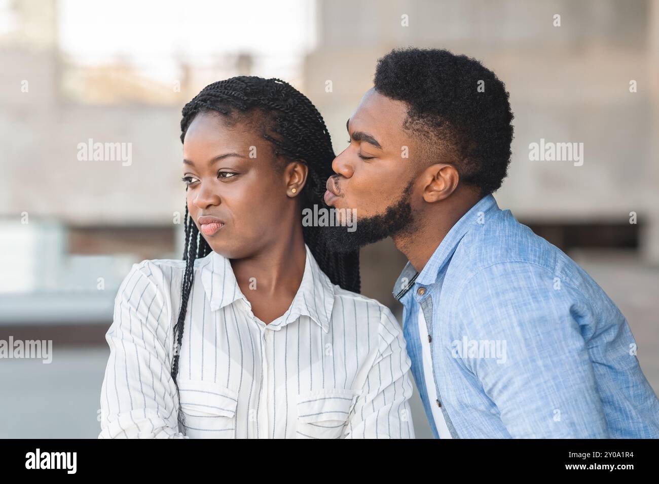 Woman rejecting man embarrassed hi-res stock photography and images - Alamy