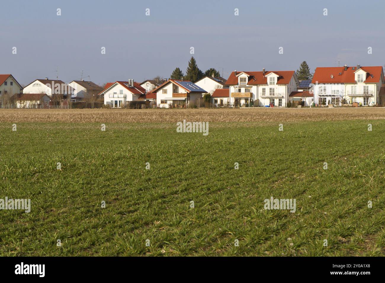 New development area in rural southern Bavaria Stock Photo - Alamy