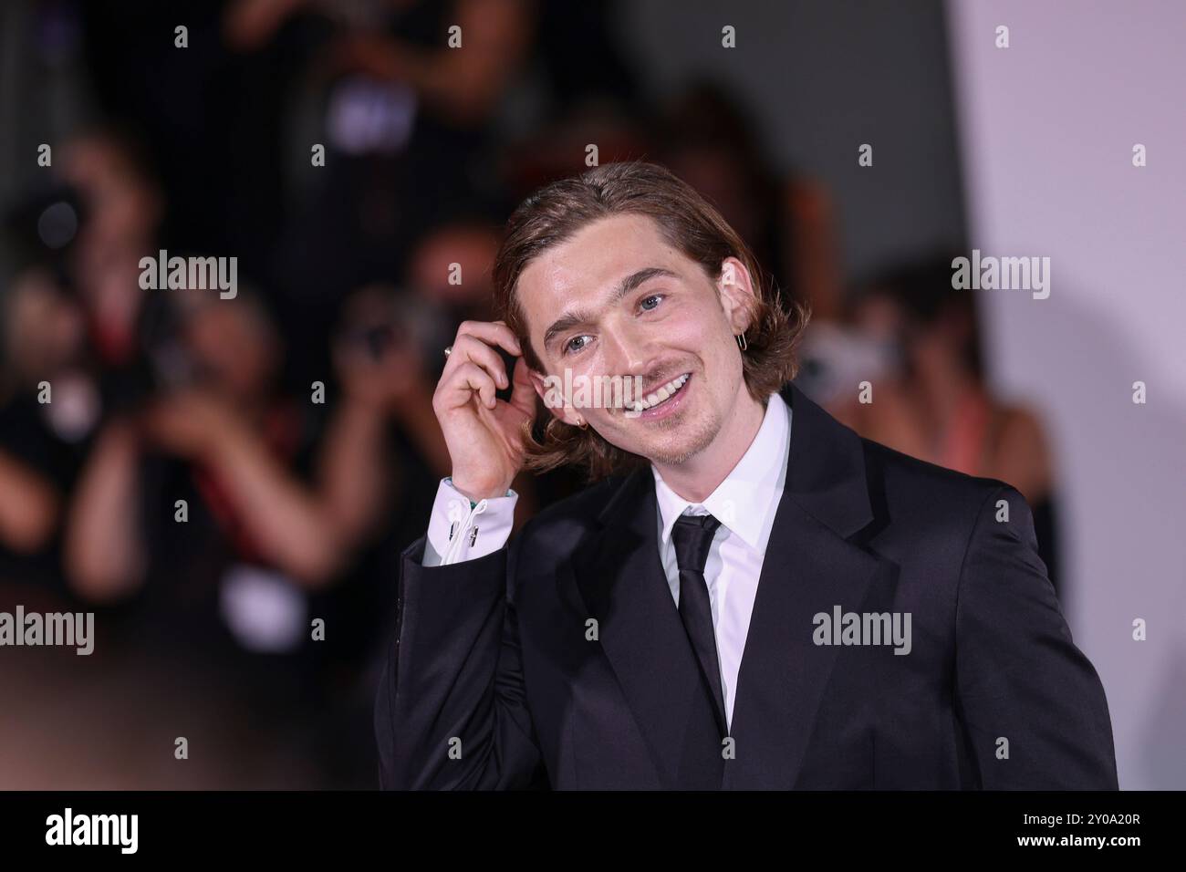 Austin Abrams poses for photographers upon arrival for the premiere of ...