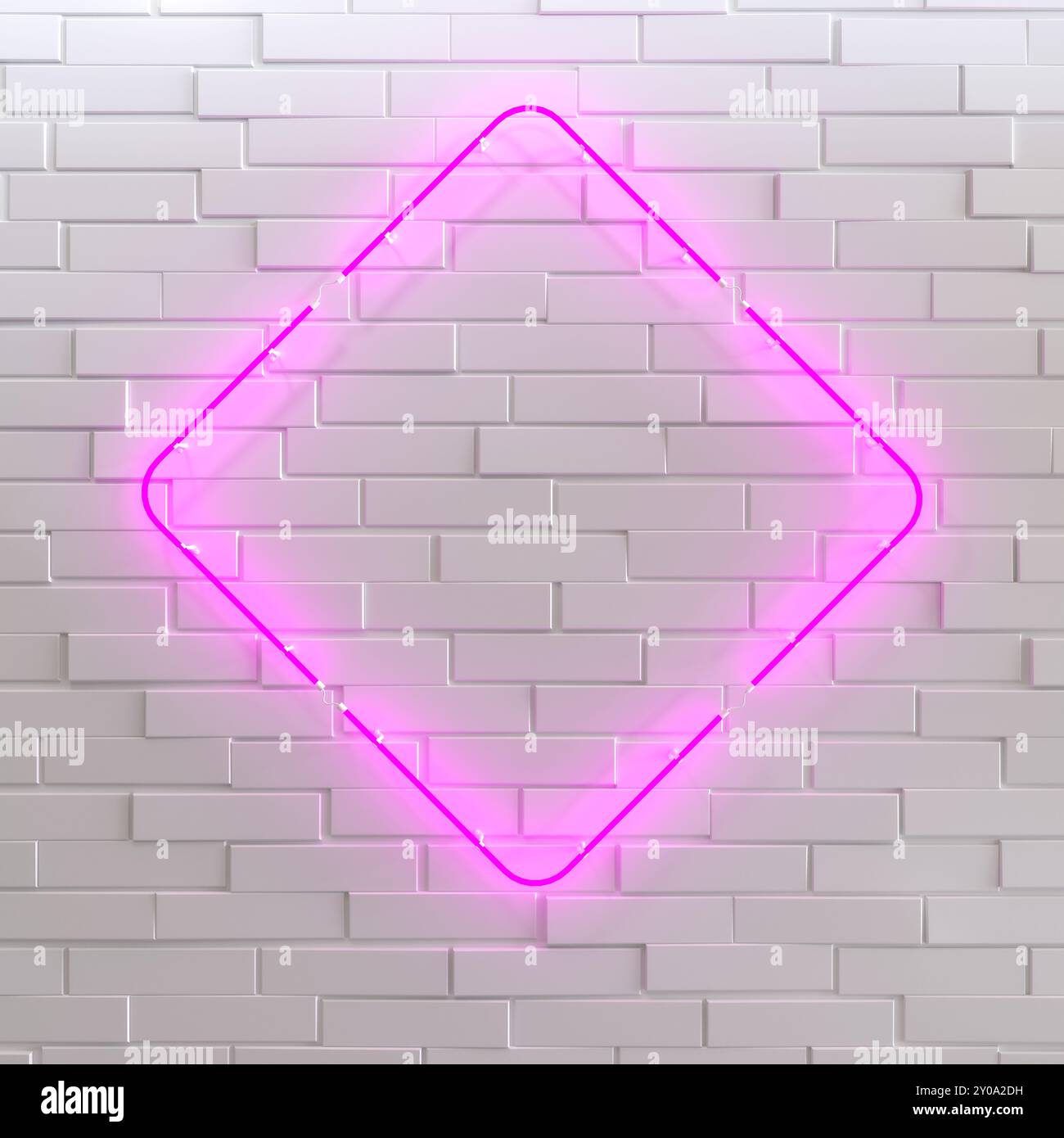 Neon sign. Square glowing light banner with blank space. Electric ...