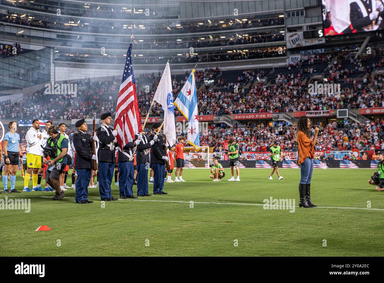 Soldier field chicago fire fans hi-res stock photography and images - Alamy
